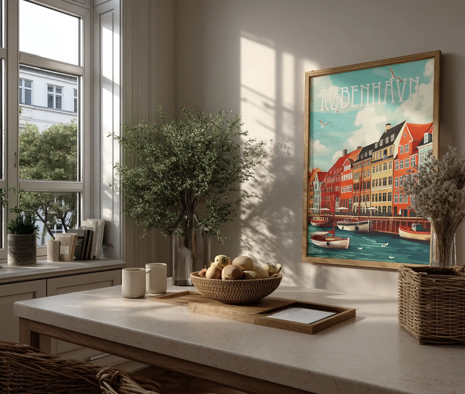 Farverige Nyhavn i København med både og byliv | Navneleg.dk